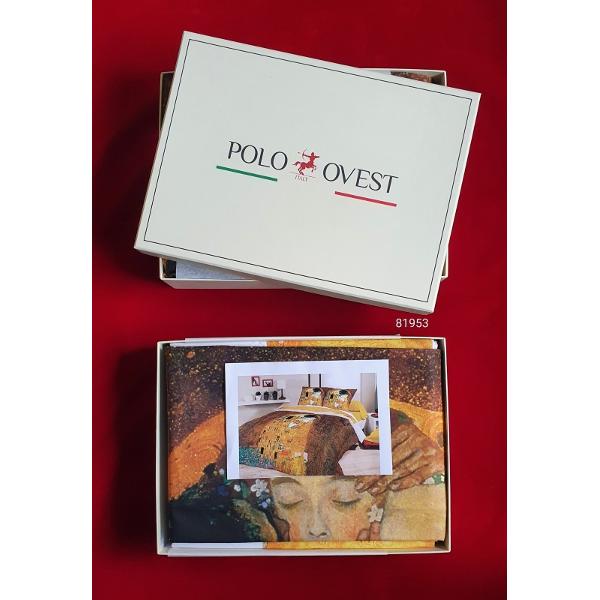 "Set de lenjerie de pat, din bumbac, imprimare digitala, Klimt - Kiss ...