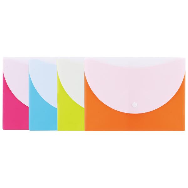 "Mapa din plastic, cu buton, A5, culori neon Dle38978" - - Libraria CLB