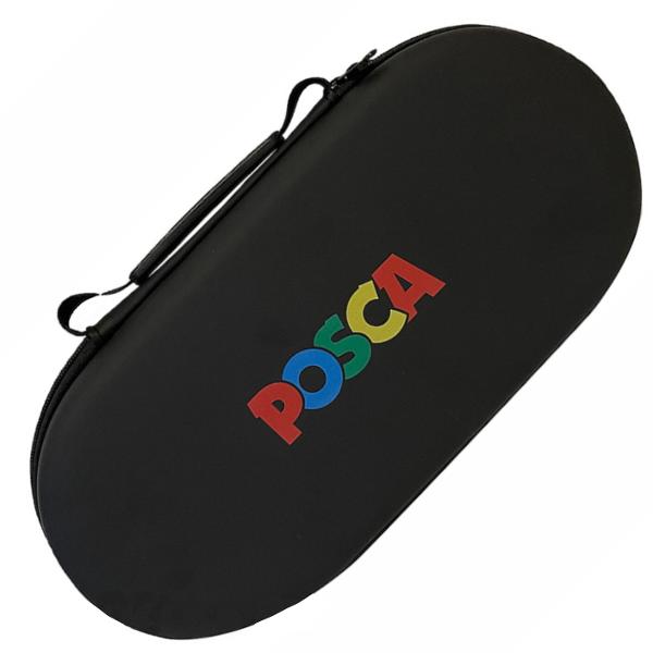 "Set cu 26 de markere Posca Uniball, in mapa ovala cu maner, din PVC ...